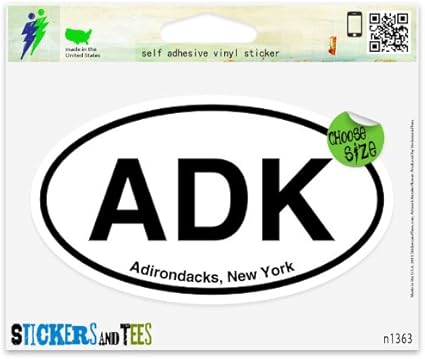 Amazon.com: ADK Adirondacks New York Oval Car Sticker Indoor Outdoor 5 ...