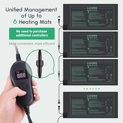 LUXBIRD 4 Pack Seedling Heat Mats with Digital Thermostat Controller ...