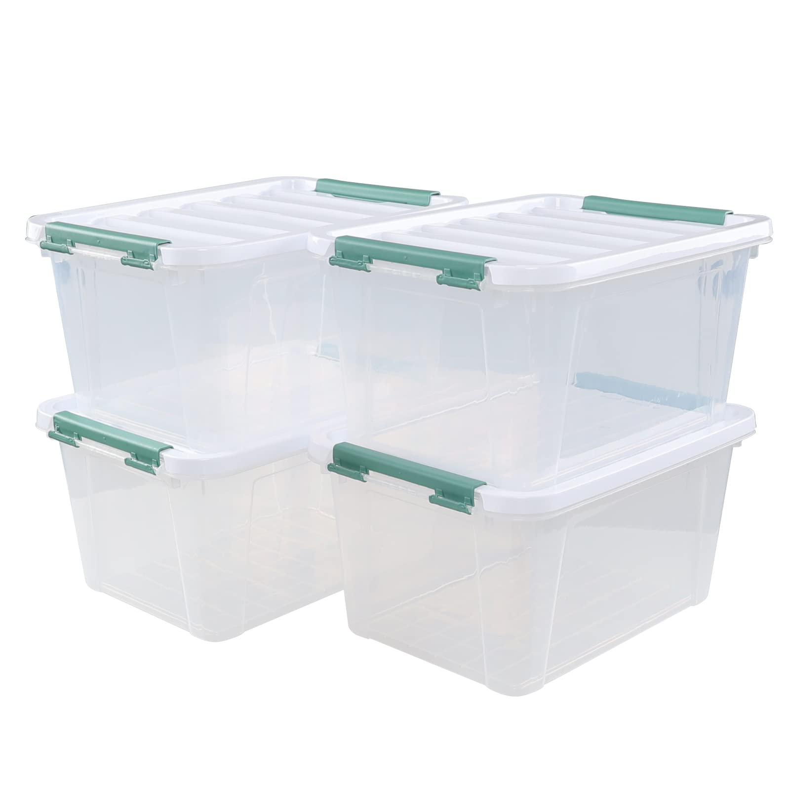 Amazon.com - Ponpong 20 Quart Plastic Clear Storage Totes with Lids ...