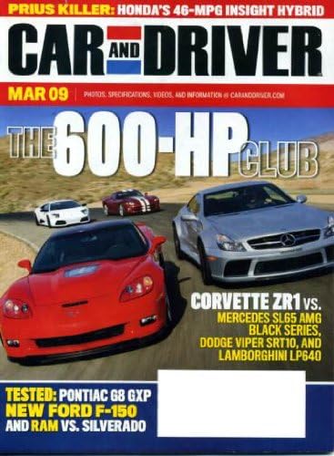 Car and Driver March 2009 Corvette ZR1 vs Mercedes-Benz SL65 on Cover ...