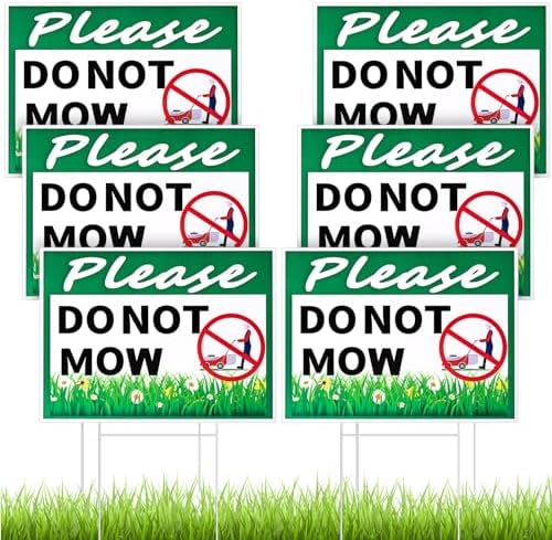 Amazon.com : Soaoo 2 Pcs Please Do Not Mow Sign with Metal H Stake 12 x ...