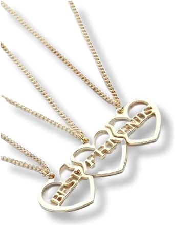 Collar De Corazon Dividido En 3 Collares Para Los Mejores Amigos Best ...