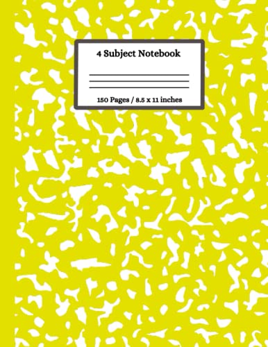 『4 Subject Notebook: College Ruled, Lined Paper, With Margin, 8.5 x 11 ...