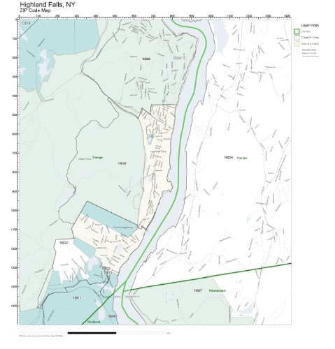 ZIP Code Wall Map of Highland Falls, NY ZIP Code Map Laminated: Amazon ...
