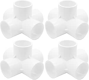 Amazon.com: PHITUODA 4Pcs 1 Inch PVC Fittings, 5 Way PVC Pipe Fittings ...