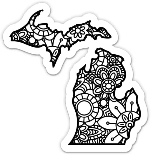 Amazon.com - Michigan Mandala Stickers - 2 Pack - Waterproof Vinyl for ...