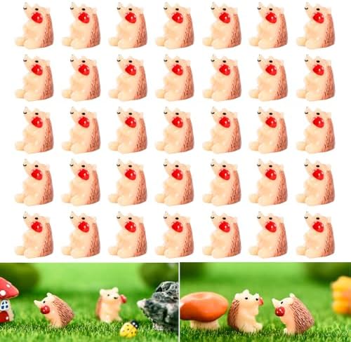Amazon.com : Chunful 50 Pcs Mini Hedgehog Figurines Bulk Garden ...