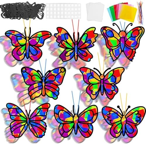 Amazon.com: Lonfliness 32 Sets Butterfly Suncatcher Craft Kit DIY VBS ...