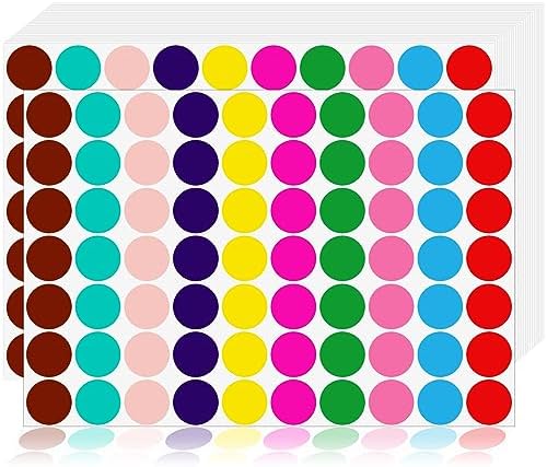 Amazon.com : 2240 PCS Colored Dot Stickers Round Color Coding Labels ...