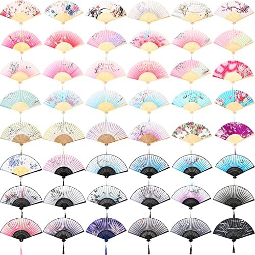 Amazon.com: Karenhi 60 Pcs Havana Nights Folding Fans Bulk Hibiscus ...