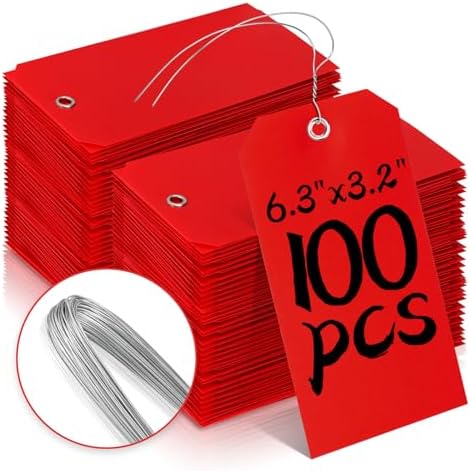 Amazon.com : 100 Pieces Plastic Shipping Tags with Wires Blank Labeling ...