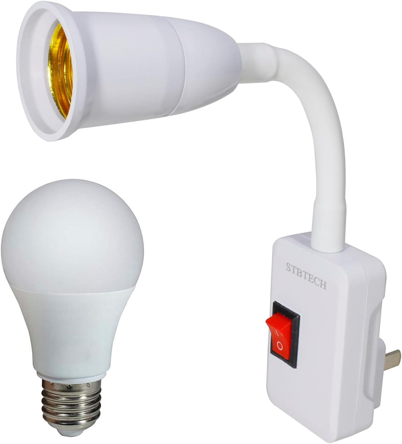 STBTECH E27/E26 Plug in Light Socket Adapter with On/Off Switch ...