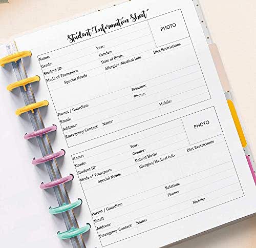 Amazon.com: Student Info Sheets for 9 Disc Medium Size Planners Teacher ...