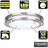 CORAMDEO 10 Inch LED Satin Nickel Ceiling Flush Mount Light for ...