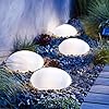 SUNNYPARK Solar Garden Lights Outdoor Set of 4 Plastic Pebble Shape ...