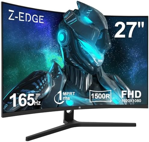 Amazon.com: Z-Edge UG27 27-inch Curved Gaming Monitor 16:9 1920x1080 ...