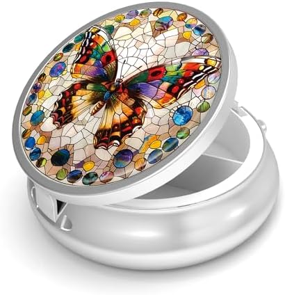 Amazon.com: Pill Box, Small Pill Case for Purse & Pocket, Metal ...