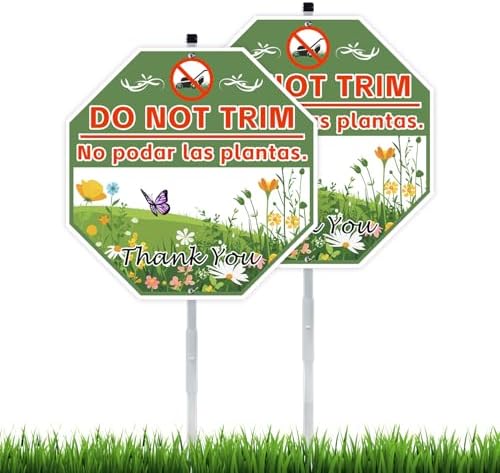 Amazon.com : 4pcs Do not Trim Yard Signs with Stakes, 9.84x5.91 Inch ...