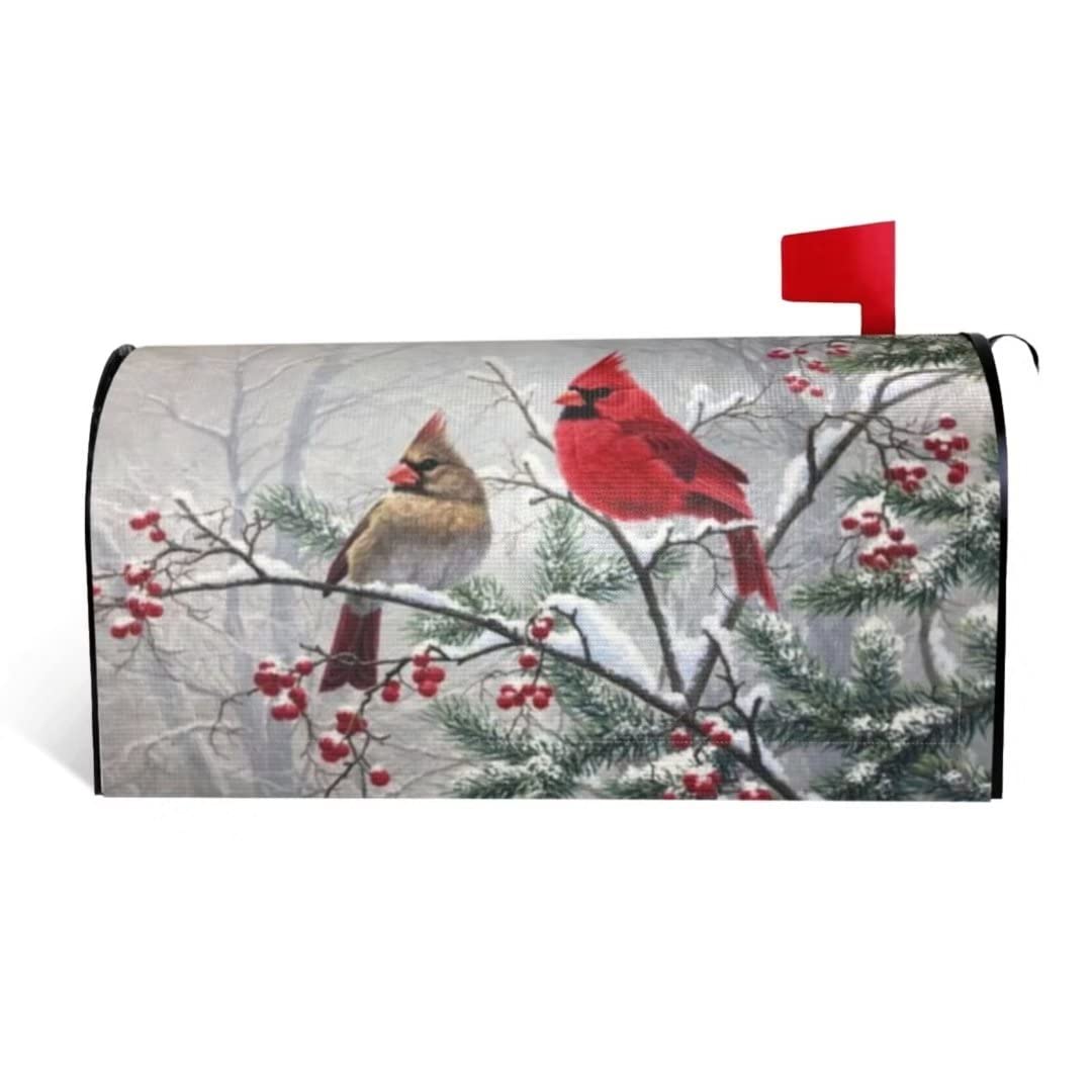 Amazon.com: AEIOAE Winter Cardinal Bird Mailbox Covers Magnetic ...