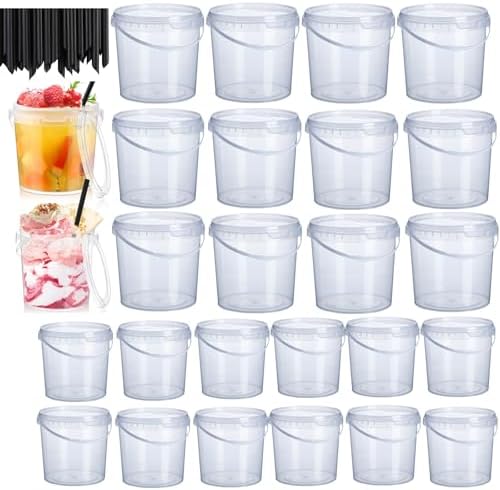 Amazon.com: ToppYuanZea 24 Pack Ice Cream Bucket with Lids and Handles ...