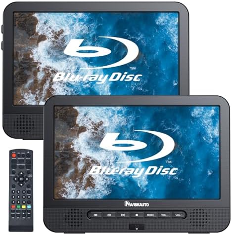 Amazon.com: NAVISKAUTO 10.1'' Blu Ray Dual Screen Portable DVD Player ...