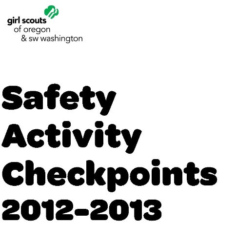 Safety Activity Checkpoints (Annotated) - Girl Scouts OSW - Kindle ...