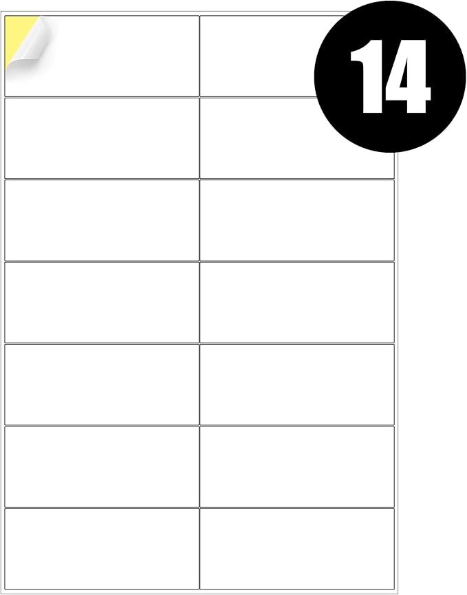 A4 Labels 14 Per Sheet, 20 Sheets 280 Sticky Label, Address Labels ...