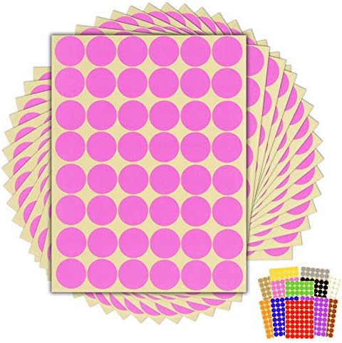 720 x Pink Sticky Dots - 25mm 1 Inch - Round Colour Coding Dot Stickers ...
