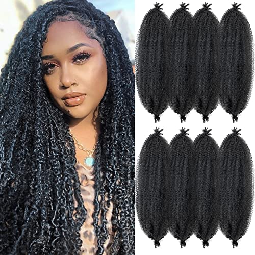 36 inch 8 Packs Pre-Separated Springy Afro Twist Hair Synthetic Marley ...