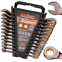 HORUSDY 12-Piece Metric Ratcheting Wrench Set | 8-19 mm | Ratchet ...