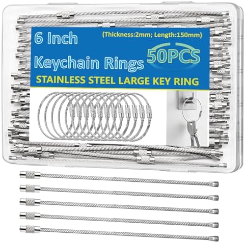 Amazon.com: 50 Pack Stainless Steel Wire Keychain