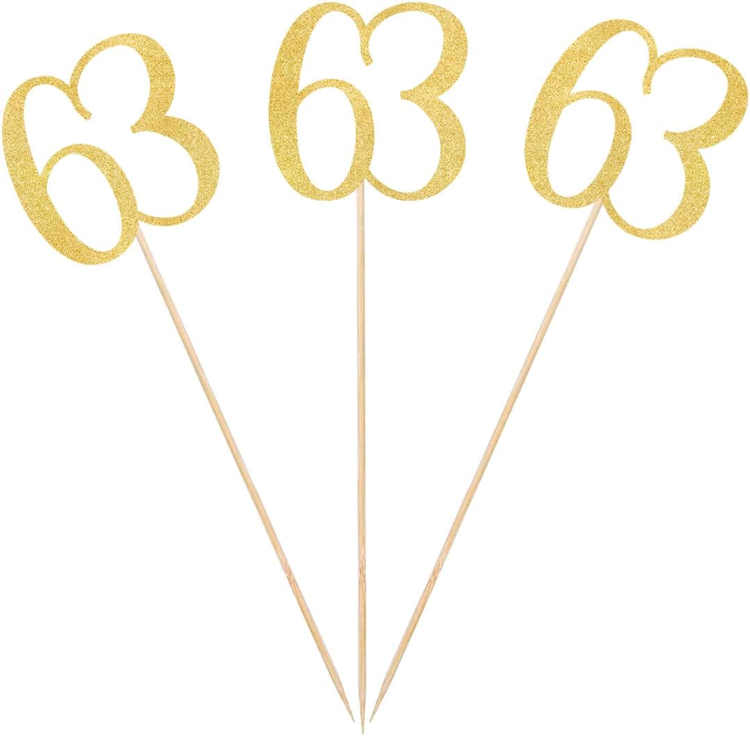 Amazon.com: Gold Glitter 63rd Birthday Centerpiece Sticks, 12-Pack ...