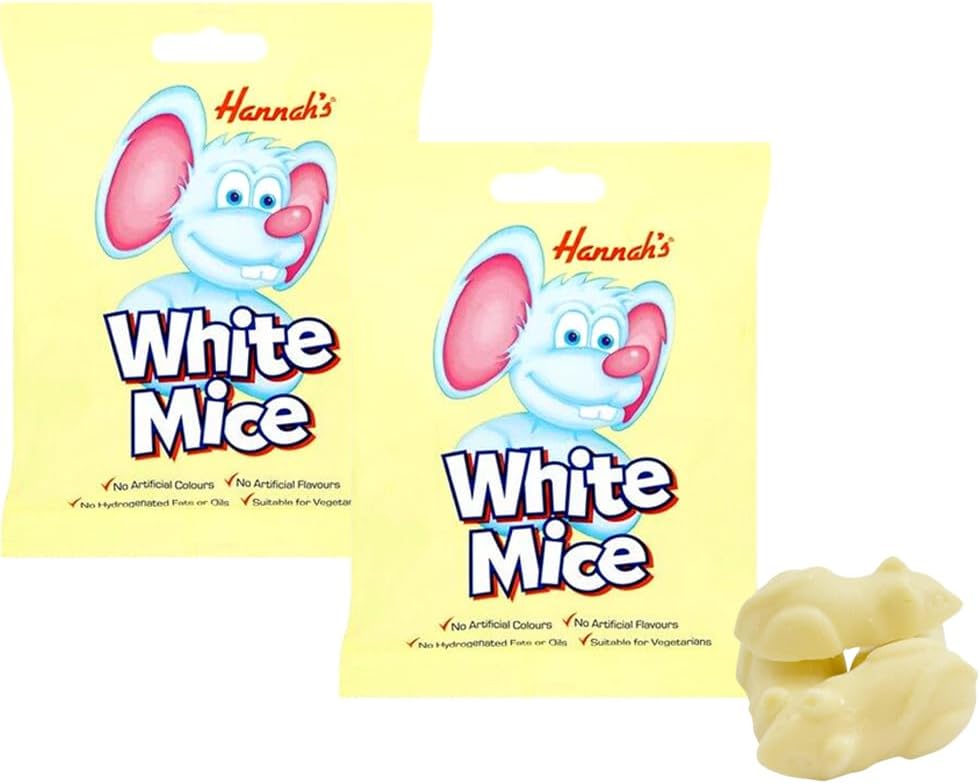 White Chocolate Flavour Mice Sweets,White Candy Mice,140g (2 Bags ...