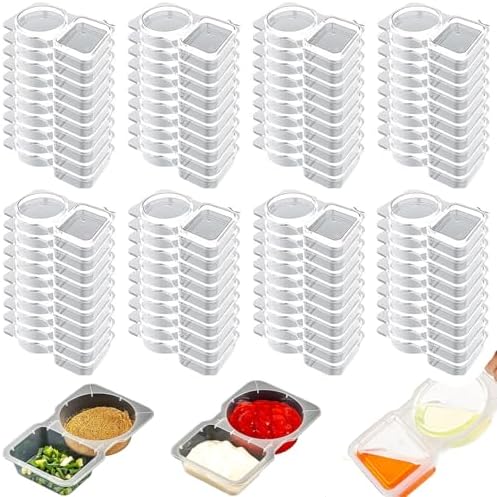 Amazon.com: MOQRUAO 80PCS Double Compartment Condiment Containers with ...