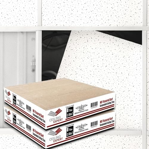 Suspended Ceiling FINE ND FISSURED Board Tiles 595mm x 595mm x 12mm ...