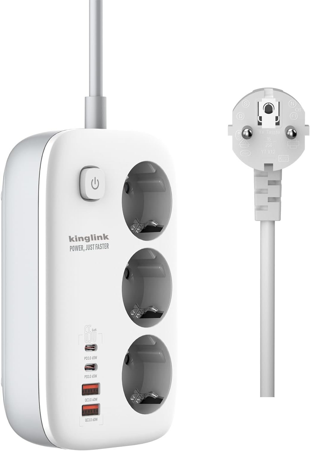 UGREEN 6 en 1 Multiprise avec Interrupteur 3680W 2 Prises Chargeur USB ...