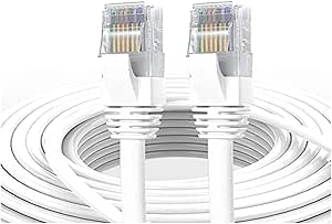 Elfcam® - 50 m Ethernet cable Cat 7 round, LAN/WLAN cable with gold ...