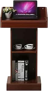Wooden Speaking Lectern Podium Teachers Training Podium w/Storage Rack ...