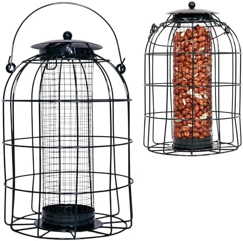 Premium Peanut Bird Feeder with Squirrel Guard - Squirrel & Pigeon ...