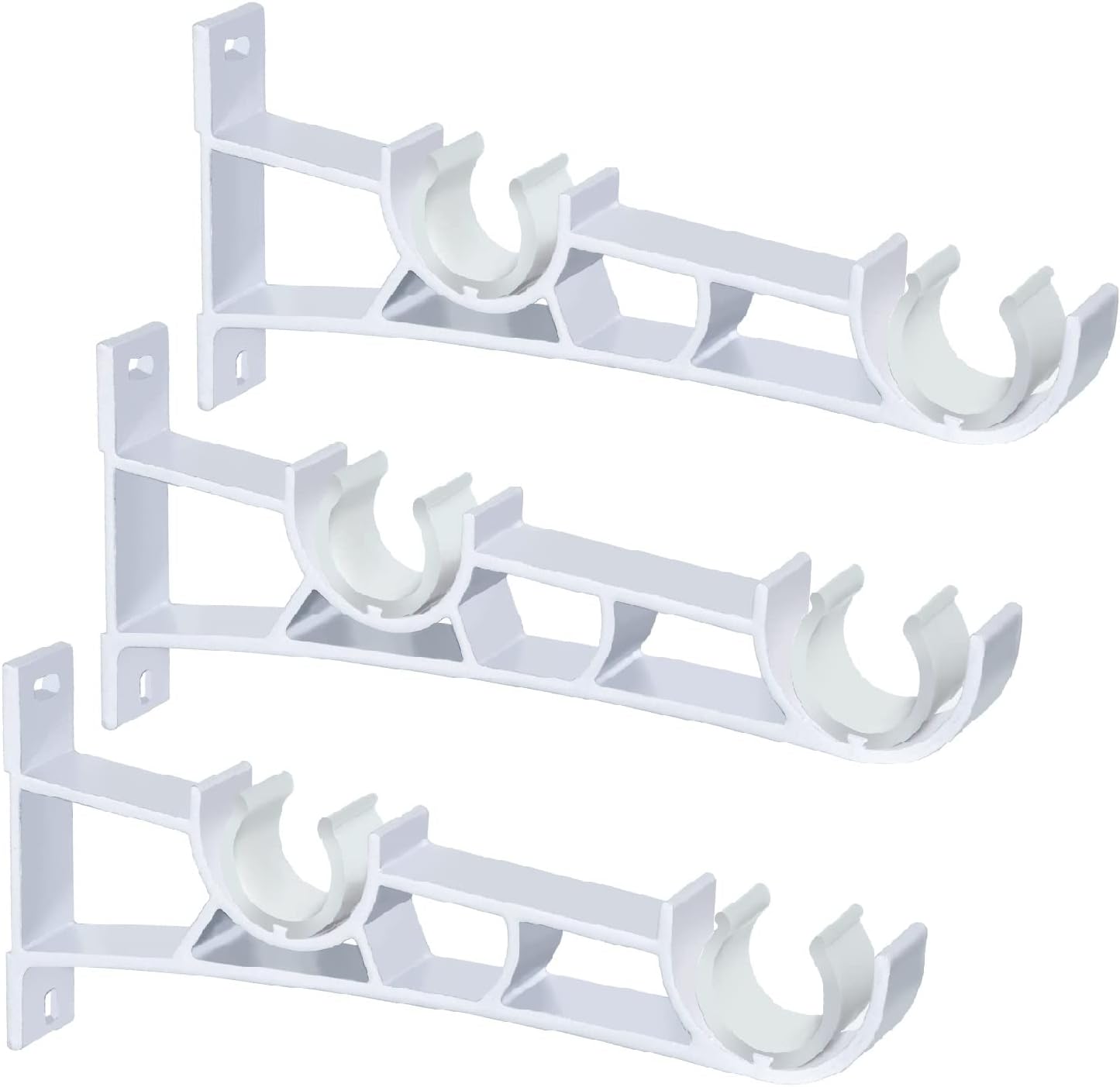 VOSAREA 2pcs Tringle à Rideau Supports en Alliage d'aluminium Double ...