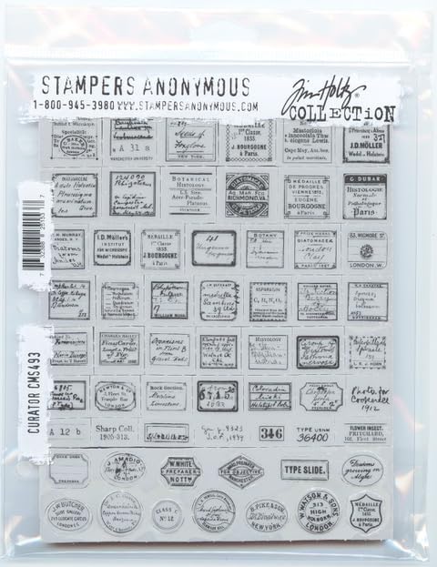 Amazon.com: Tim Holtz Cling Stamps Curator - CMS493 : Arts, Crafts & Sewing