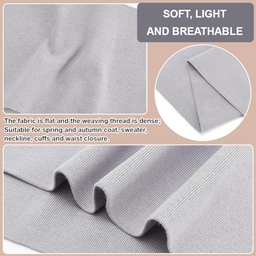 BENECREAT Cotton Strechy Kintted Rib Fabric, Gray Tubular Rib Knit ...