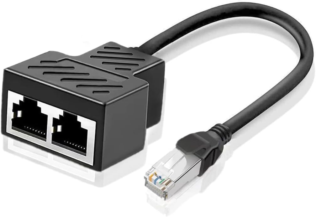 Amazon.com: Ethernet Cable Splitter 1 Male to 2 Female High Speed ...