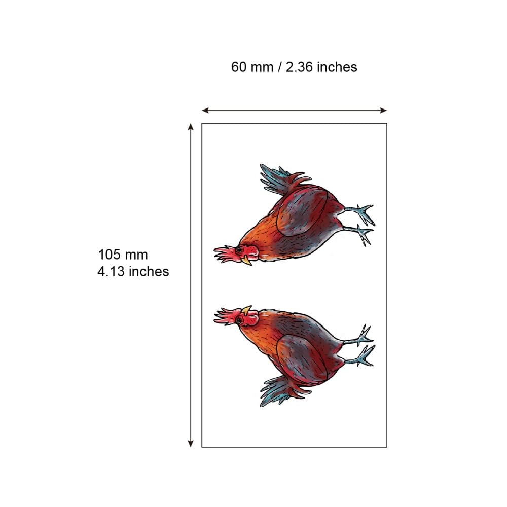 Red Rooster Tattoos Rooster Tattoo At ₹ 0.07/piece | Temporary Body