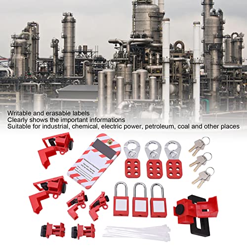 Leapiture Electrical Lockout Tagout Kit Loto Tag Hasp Padlock Breaker ...