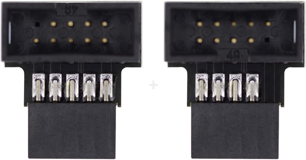Amazon.com: CY Adapter 2pcs/lot Up & Down Angled USB 2.0 10Pin 9Pin ...