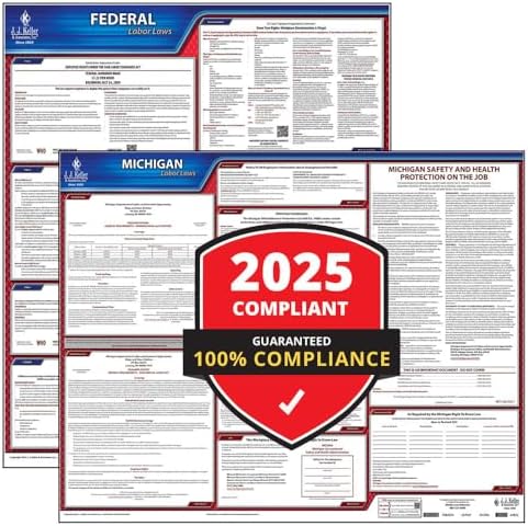 Amazon.com: 2025 Michigan and Federal Labor Law Poster Set (English, MI ...