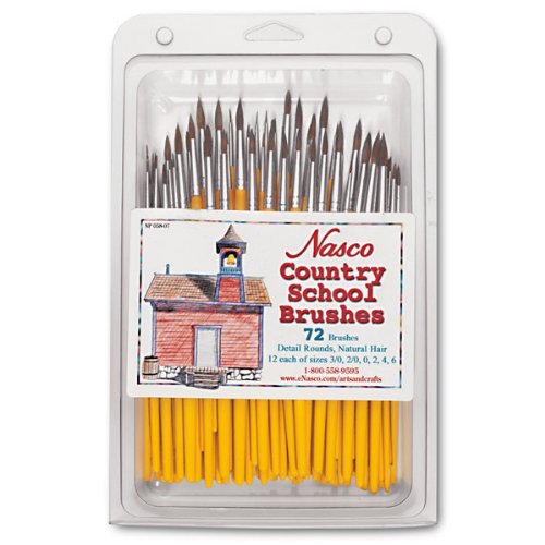 Amazon.com: Nasco 72 Piece Country School Detail Round Brush Set : Arts ...