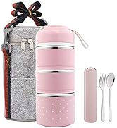Amazon.com: LANSKYWARE Portable Insulated Lunch Container set, Bento ...