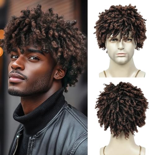 Amazon.com : BECUS Dreadlock Wig for Men Glueless Knotless Braided Wigs ...